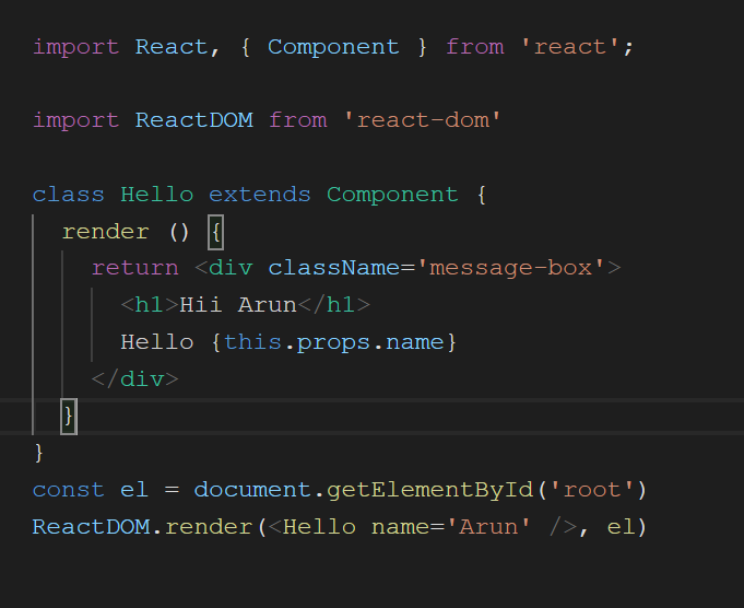 Reactjs Creating First React Component